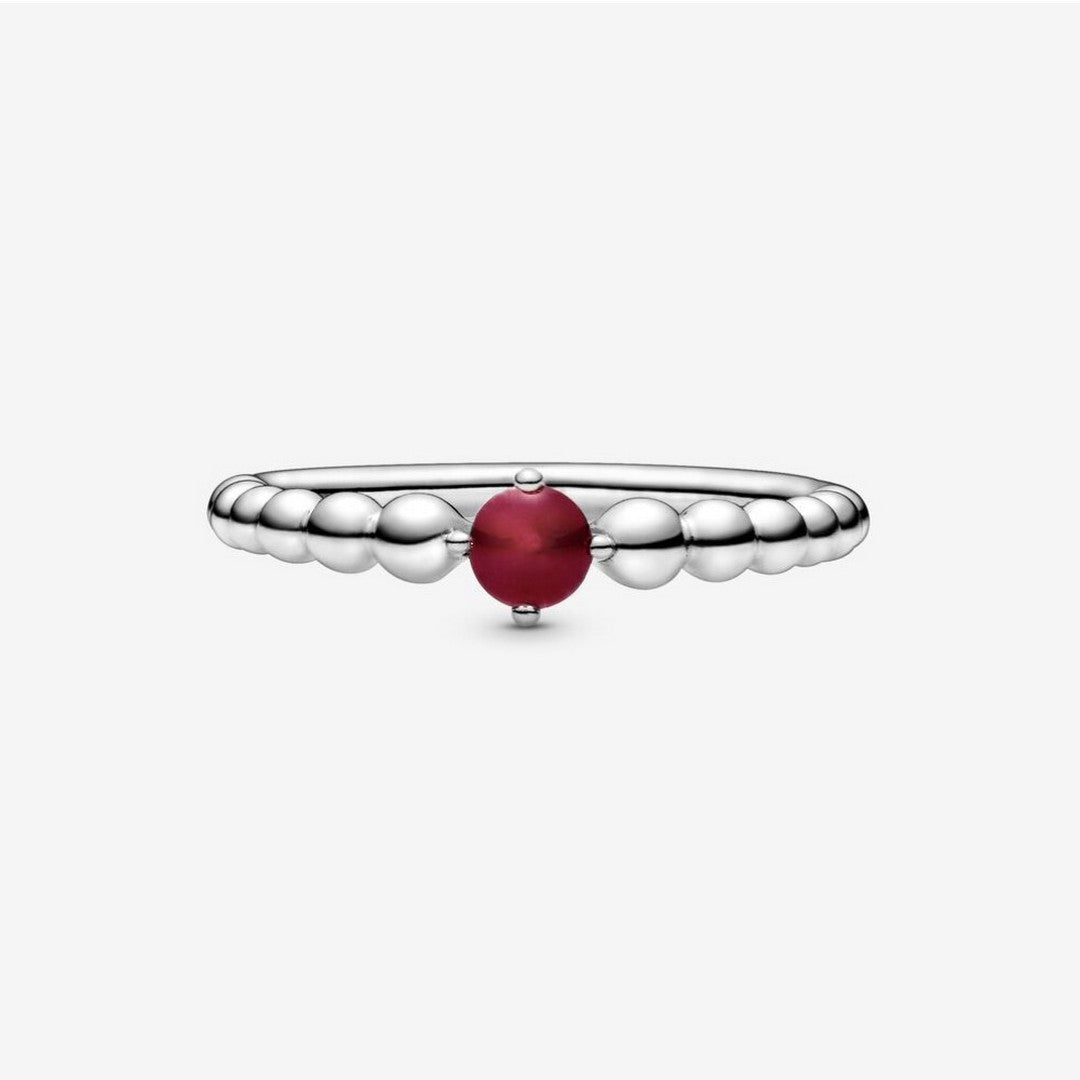 Pandora Women s Ring Dark Red Stone 198867C08 Gioielleria De Patto